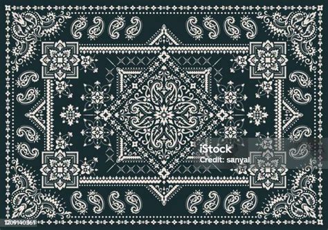 양탄자 카펫 타피 목도리 수건 직물 요가 매트에 대한 직사각형 반다나 인쇄 벡터 디자인 목 스카프 또는 손수 무늬 디자인 페이즐리와 꽃전통적인 장식 민족 패턴 0명에 대한