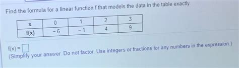 Answered Find The Formula For A Linear Function Bartleby
