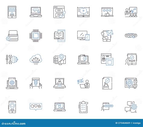 artificial intelligence line icons collection robotics automation machine learning cognitive