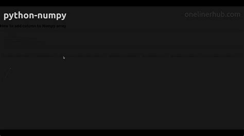 How To Add Column To Numpy Array Youtube