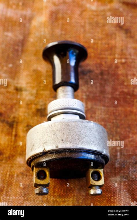 Vintage Push Button Switch France Stock Photo Alamy