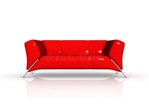 Red Leather Sofa Stock Illustration Illustration Of Colorful 3442197