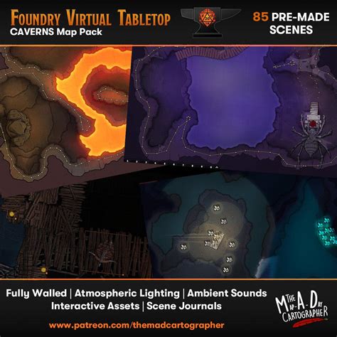 Commercial Caverns Map Pack For Foundry Vtt 85 Pre Made Scenes Rvtt