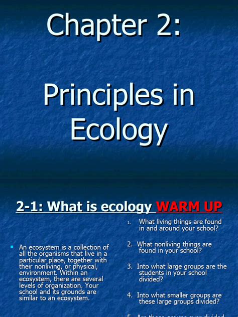Ecology And Principles Pdf Food Web Ecosystem