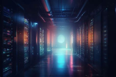 Premium Ai Image Cloud Technology Server Room Futuristic Cyber A