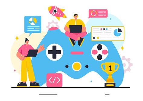 Premium Vector Vector Illustration Of Video Game Development With Games Digital Technology