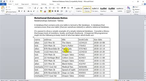 Access Relational Database Creating Youtube