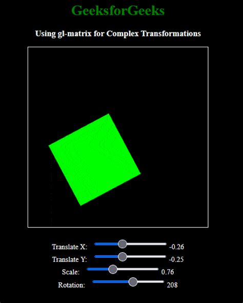 How To Use Matrices For Transformations In Webgl Geeksforgeeks