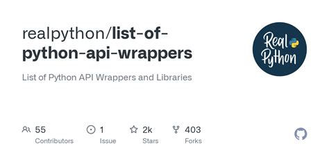 Github Realpythonlist Of Python Api Wrappers List Of Python Api