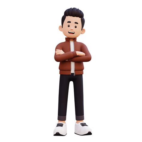 3d Male Character Arm Crossed 24132302 Png