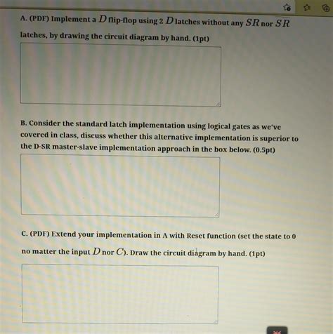 solved a pdf implement a d flip flop using 2 dlatches