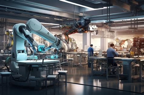 Premium Photo Robotics And Automation Workplace With Engineers Generative Ai