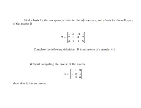 Solved Find A Basis For The Row Space A Basis For The Chegg Com