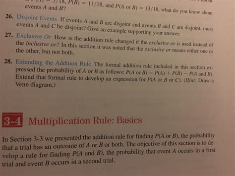 Solved Disjoint Events If Events A And B Are Disjoint And