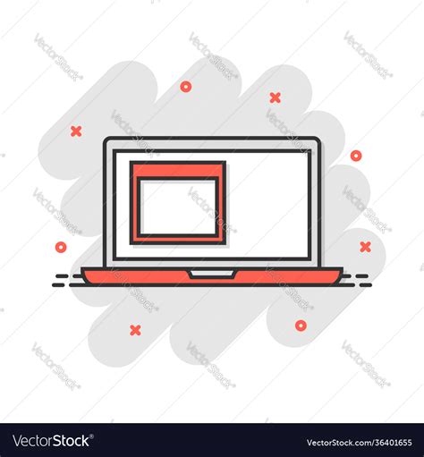 Cartoon Laptop Icon In Comic Style Computer Vector Image
