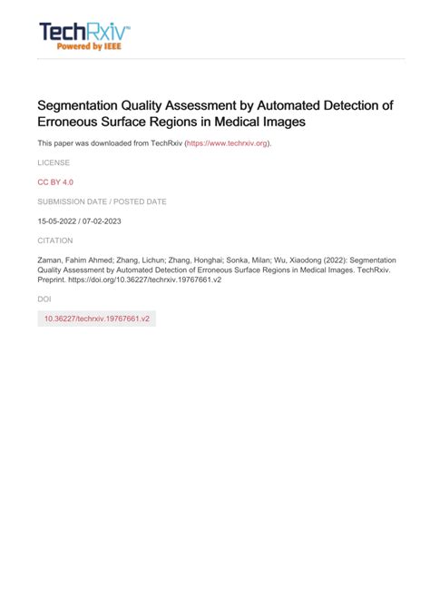 Pdf Segmentation Quality Assessment By Automated Detection Of