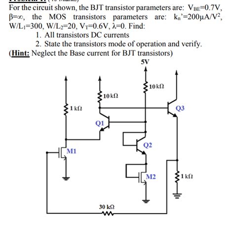 Solved For The Circuit Shown The BJT Transistor Parameters Chegg