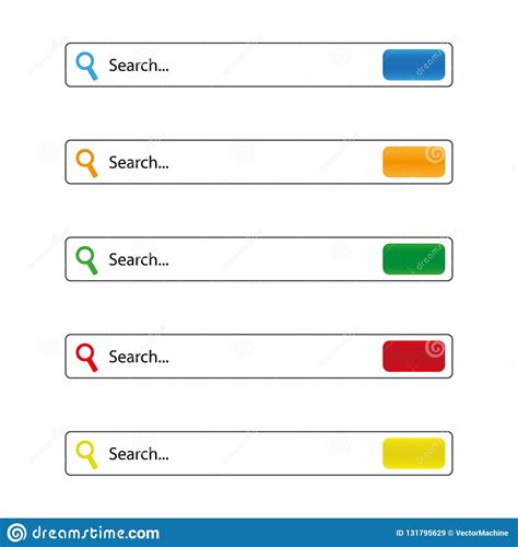 search bar vector element design set of search boxes ui template