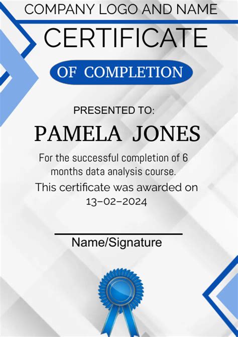 Certificate Template Postermywall