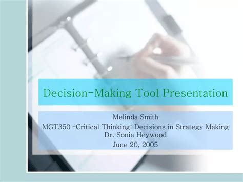 PPT Decision Making Tool Presentation PowerPoint Presentation Free Download ID 6067212