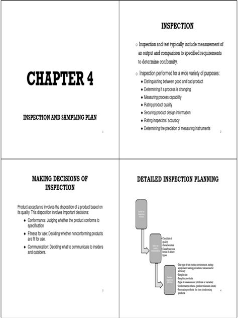 Chapter 4 Inspection And Sampling Plans Pdf