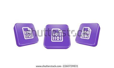 3d Realistic Binary Code Icon Web Stock Illustration 2260729831