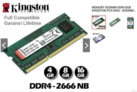 RAM KINGSTON SODIMM DDR4 8GB PC 21300