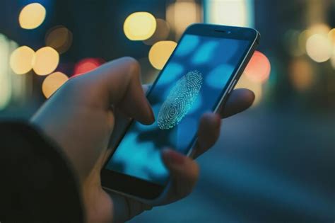 Power Of Biometric Security Networks Person Unlocking Their Mobile Phone With Fingerprint