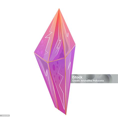 아름다운 크리스탈 보석 보석은 흰색 배경에 고립되어 있습니다 게임과 응용 프로그램에 대한 다채로운 돌 만화 스타일의 벡터 일러스트레이션 개체 그룹에 대한 스톡 벡터 아트 및