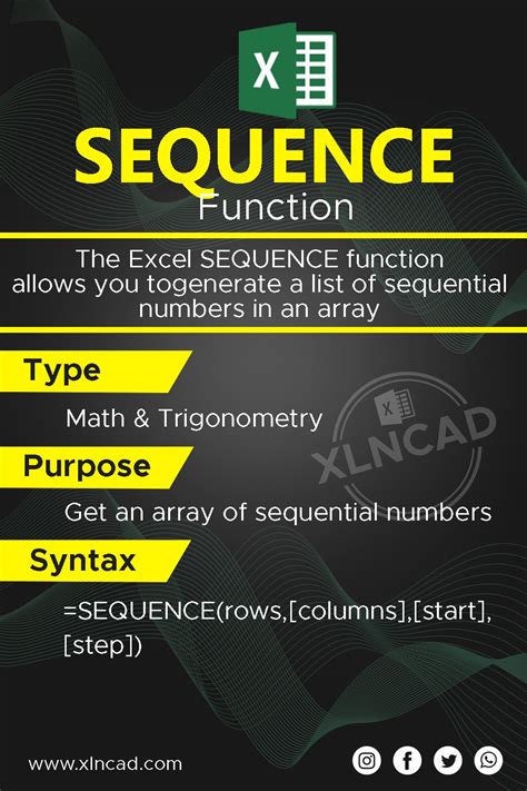Sequence Function Sequencing Function Excel