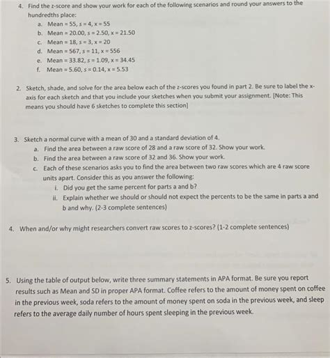 Solved Find The Z Score And Show Your Work For Each Of Chegg