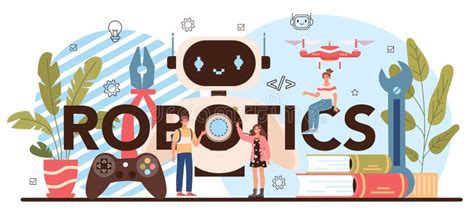 Robotics Typographic Header Robotic Engineering And Constructing Stock