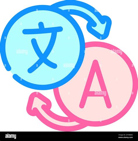 Language Translation Natural Language Processing Nlp Color Icon Vector Illustration Stock Vector
