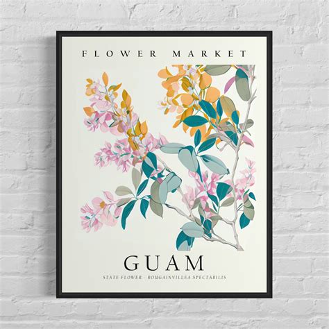 Guam State Flower Guam Flower Market Art Print Bougainvillea