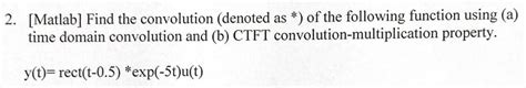 Solved Find The Convolution Of The Following Function Using Chegg Com