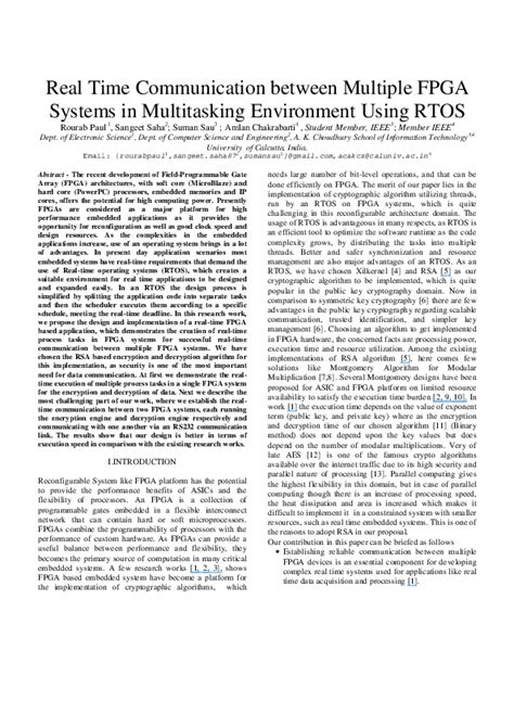 Pdf Real Time Communication Between Multiple Fpga Systems In Multitasking Environment Using Rtos