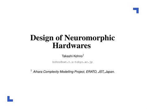Pdf Design Of Neuromorphic Hardwareskohno Doc Ohpe050825 Pdfproperties Of Biological Neurons