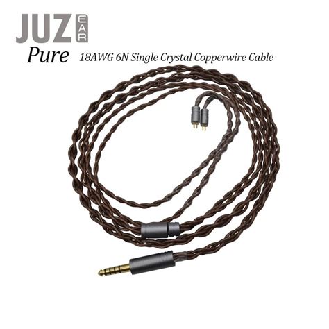 Juzear Pure Iem Cable 4 Core 18awg 6n Single Crystal Copper Wire