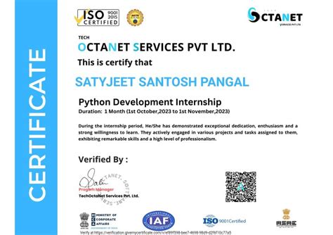 Internship2023 Pythondeveloper Octanetinternship Satyjeet Pangal