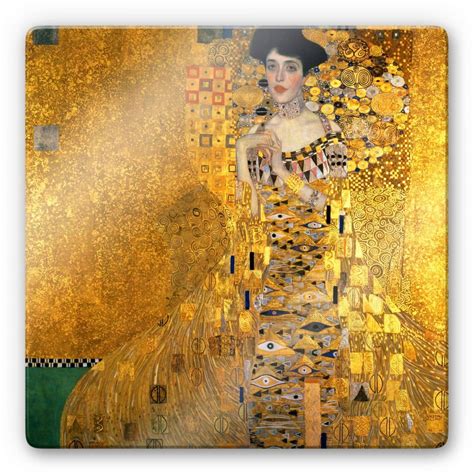 Klimt Portrait Of Adele Bloch Bauer I Glass Art Wall