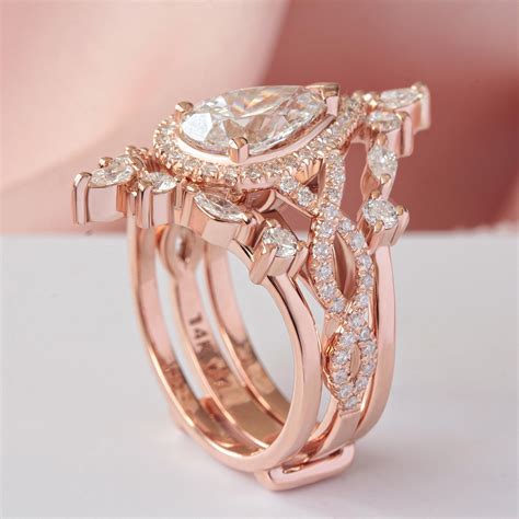 15 Carat Pear Diamond Twist Shank Halo Engagement Ring Romeo For