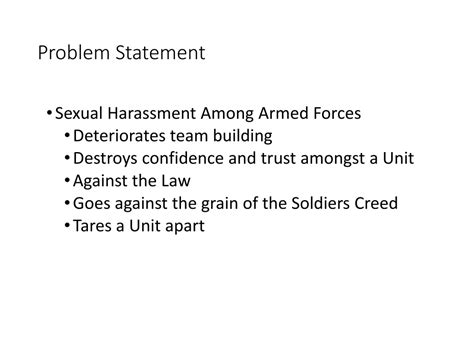 Ppt Disrupt Of Sexual Harassment Among Armed Forces Powerpoint
