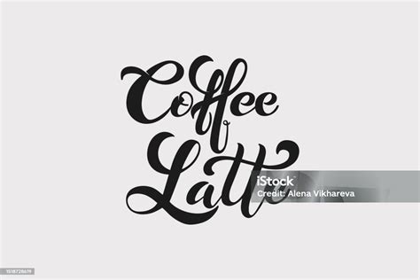 커피 라떼 손글씨 레터링 디자인 요소 카페 메뉴 커피숍 상점 광고 커피숍에 대한 템플릿과 개념 벡터 그림입니다 개념에 대한 스톡 벡터 아트 및 기타 이미지 Istock