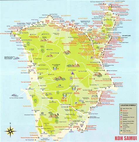 Карта самуи с пляжами на русском