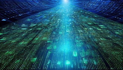 Digital Binary Code Matrix Background With Interconnected Data Streams