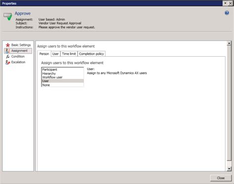Microsoft Dynamics Ax365 Assign The Approval Step