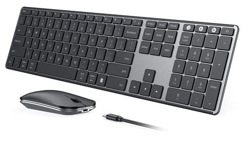 Wireless Bluetooth Keyboard And Mouse Combo Usb Dual Bt Seenda Multi Device Rechargeable