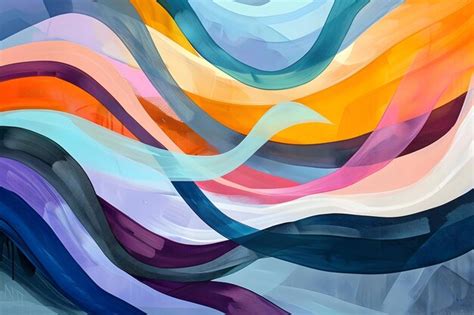 Colorful Abstract Wave Art With Smooth Lines And Curves Premium AI Generated Image
