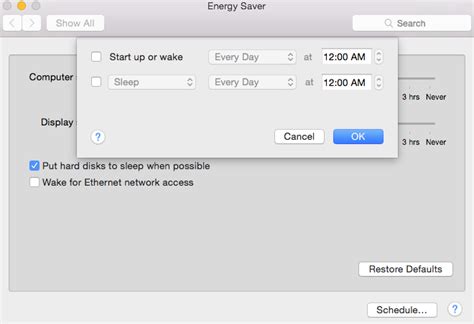 Wake Reason RTC Alarm How To Deactivate OSx Yosemite