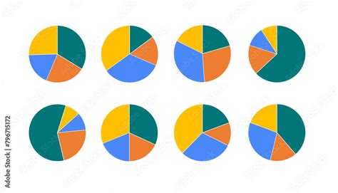 Set Of Circles Devided Into Sectors For Representation Business